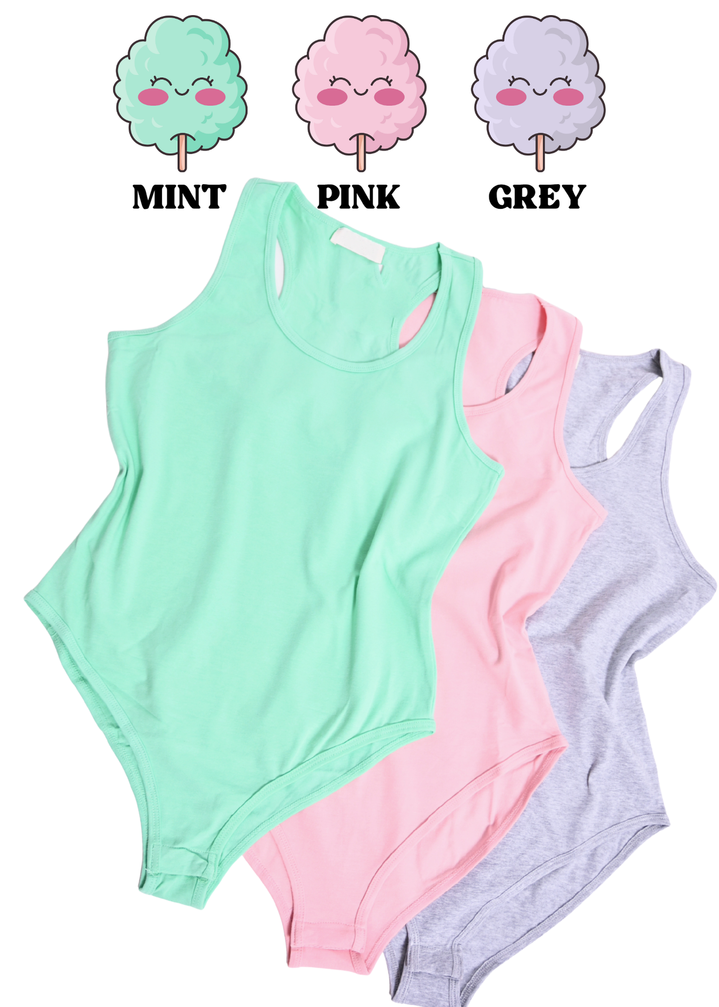 Weekend Basic 3 Pack Cotton Bodysuits | Cotton Candy